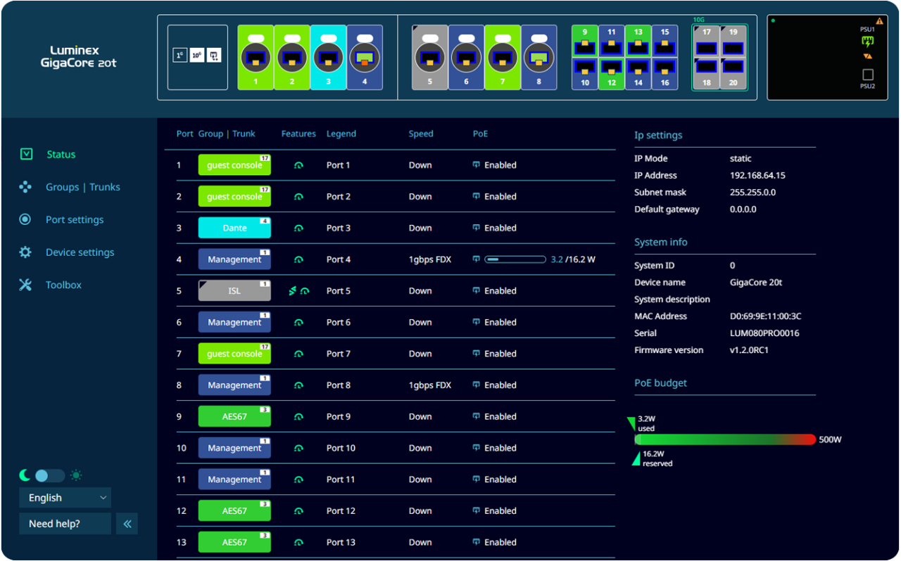 GigaCore switches - Luminex